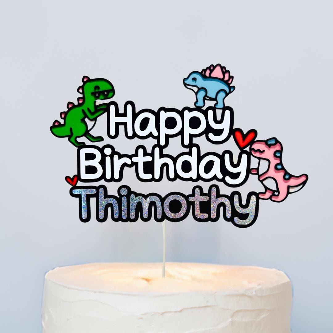 Kids Birthday Cake Topper, Personalized Happy Birthday Cake Topper ...