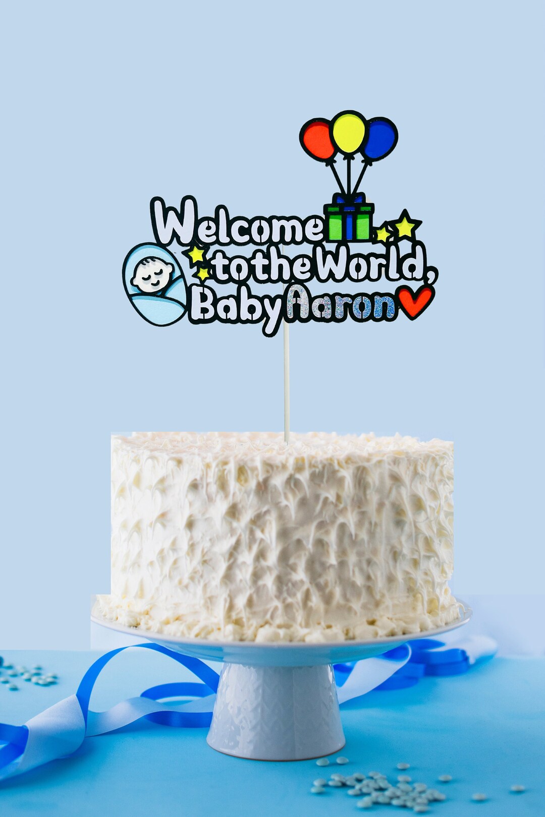 Baby Name Cake Topper, Baby Shower, Cake Topper for Baby, Welcome Baby ...
