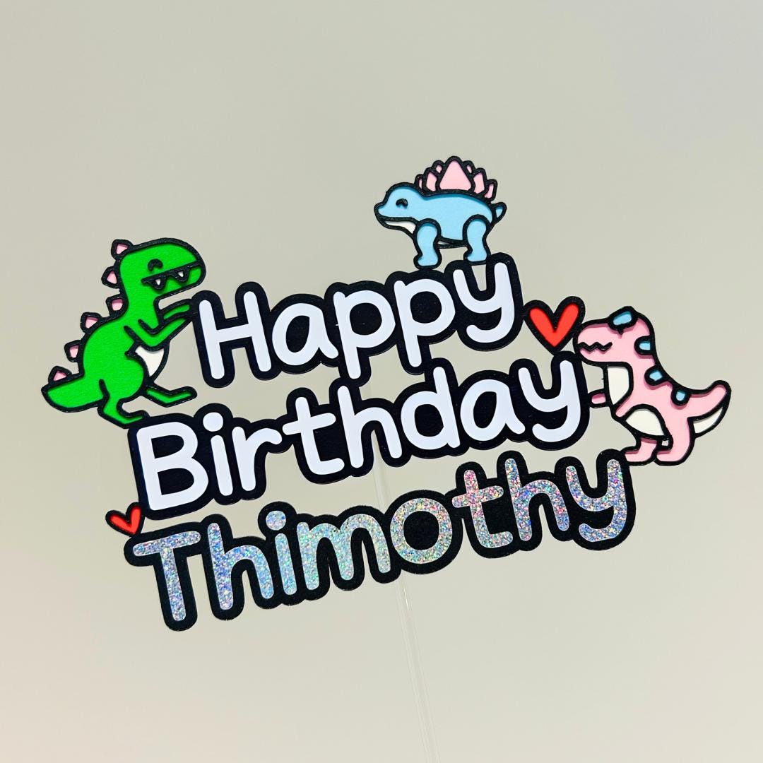 Kids Birthday Cake Topper, Personalized Happy Birthday Cake Topper ...