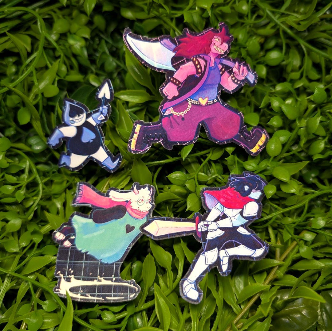 Fun Gang Vinyl Stickers - Deltarune Kris, Susie, Ralsei, Lancer ...