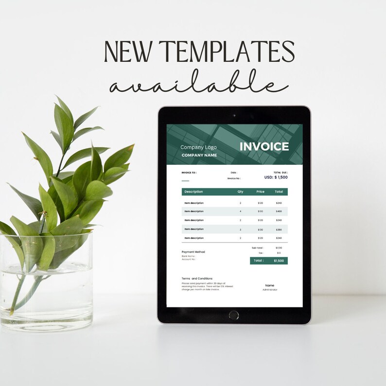 Invoice Template Editable, Small Business Custom Order Form Printable ...