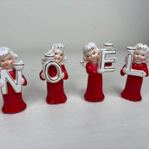 Vintage Relco NOEL Red Choir Angel Candle Holders - Etsy