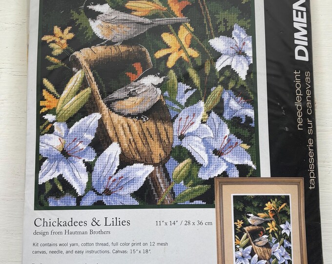 Dimensions Chickadees & Lilies Needlepoint Kit - Etsy