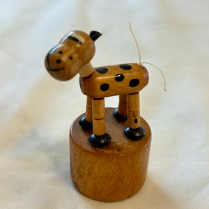 Set of 3 Vintage Italian Push Button Collapsible Wooden Toys - Etsy