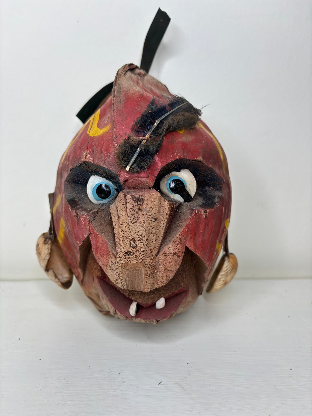 Vintage Hand Carved Coconut Tiki Head - Etsy