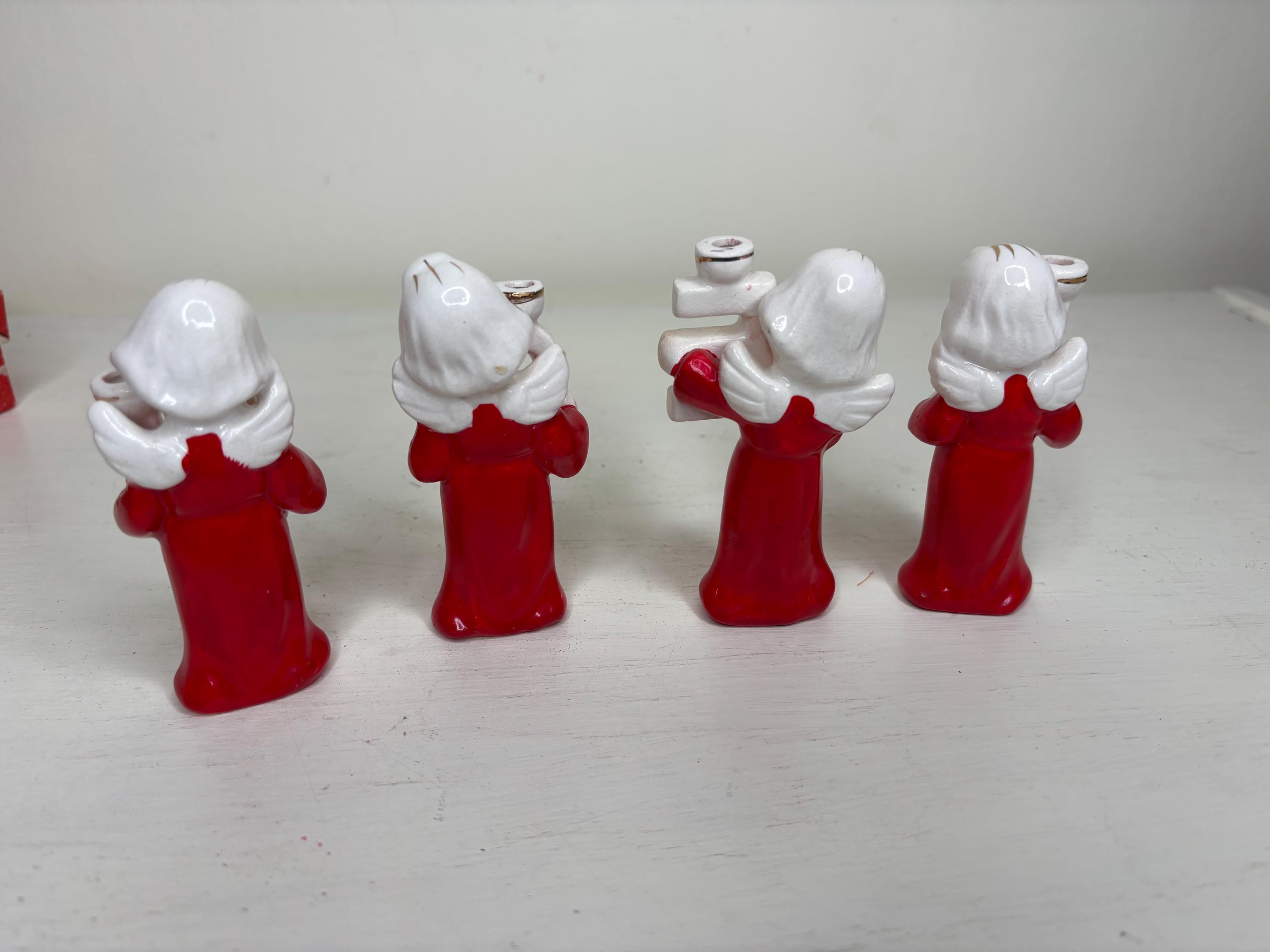 Vintage Relco NOEL Red Choir Angel Candle Holders - Etsy