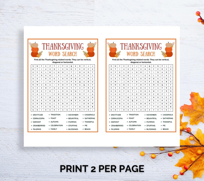 Thanksgiving Word Search Game, Fun Thanksgiving Game, Thanksgiving ...