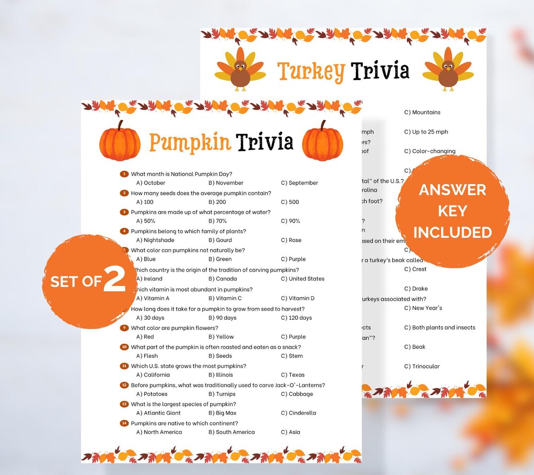 Thanksgiving Trivia, Pumpkin Trivia Game, Thanksgiving Trivia Quizzes ...