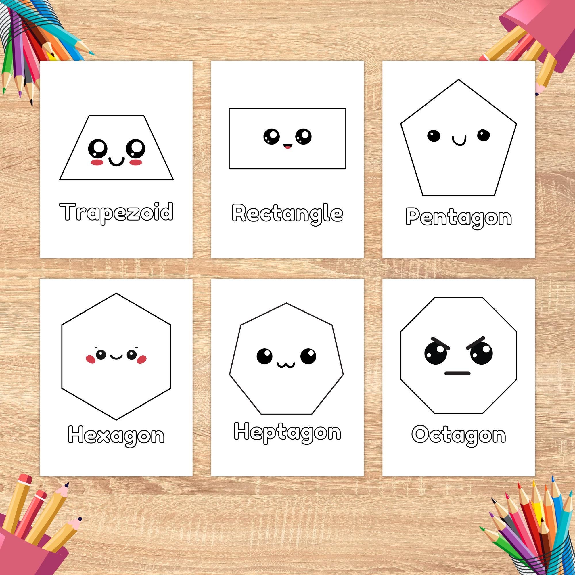 Shapes Coloring Pages for Kids, 18 Printable Coloring Worksheets ...