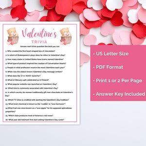 Valentine's Day Trivia Game, Valentine Day Game, Valentines Activity ...