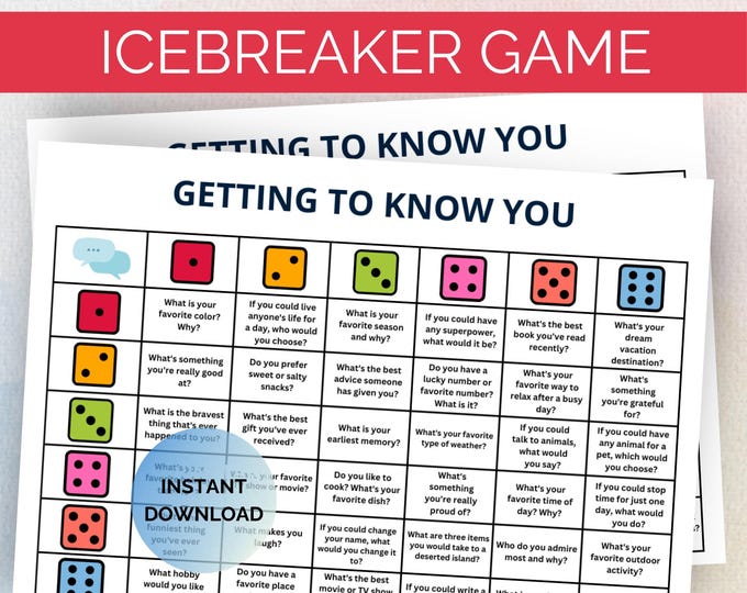 Icebreaker Game, Icebreaker Activity, Team Building Game, Table Talk ...