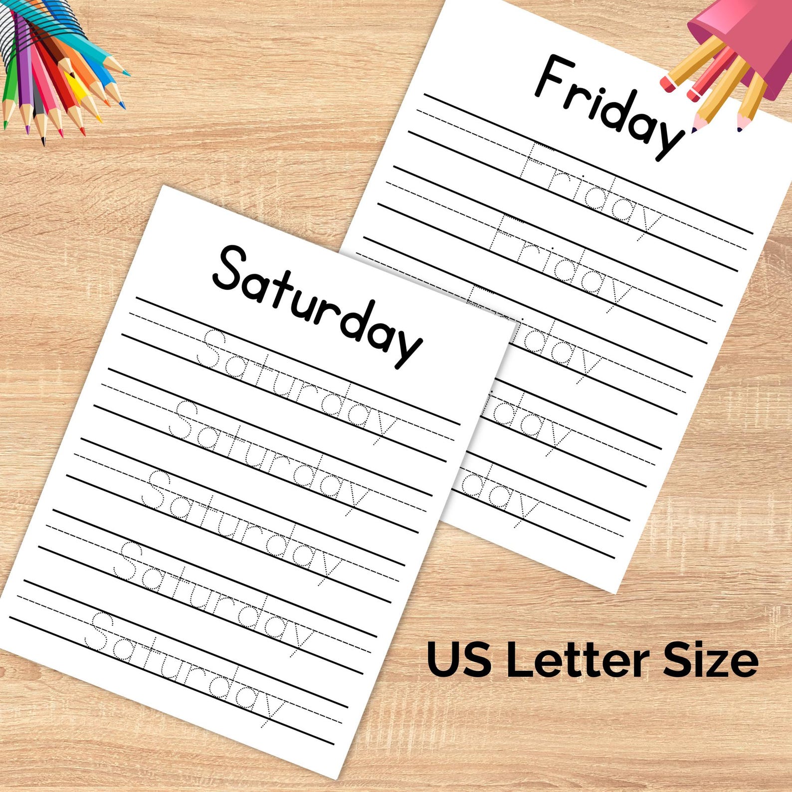 Days of the Week Tracing Sheets, Days of the Week Tracing Worksheets ...