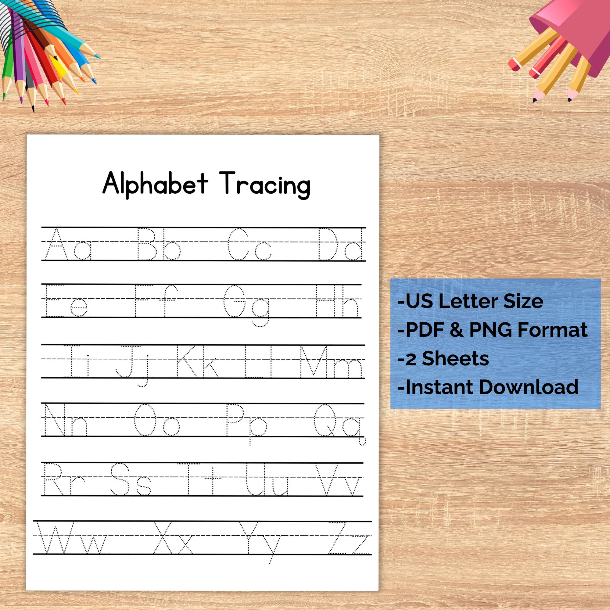 Alphabet & Numbers Tracing Worksheets, Handwriting Practice, ABC ...