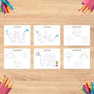 Line Tracing , Pre-writing Worksheet, Line Tracing Practice, Preschool ...