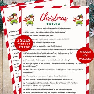 Christmas Trivia, Family Game, Printable Christmas Game, Christmas ...