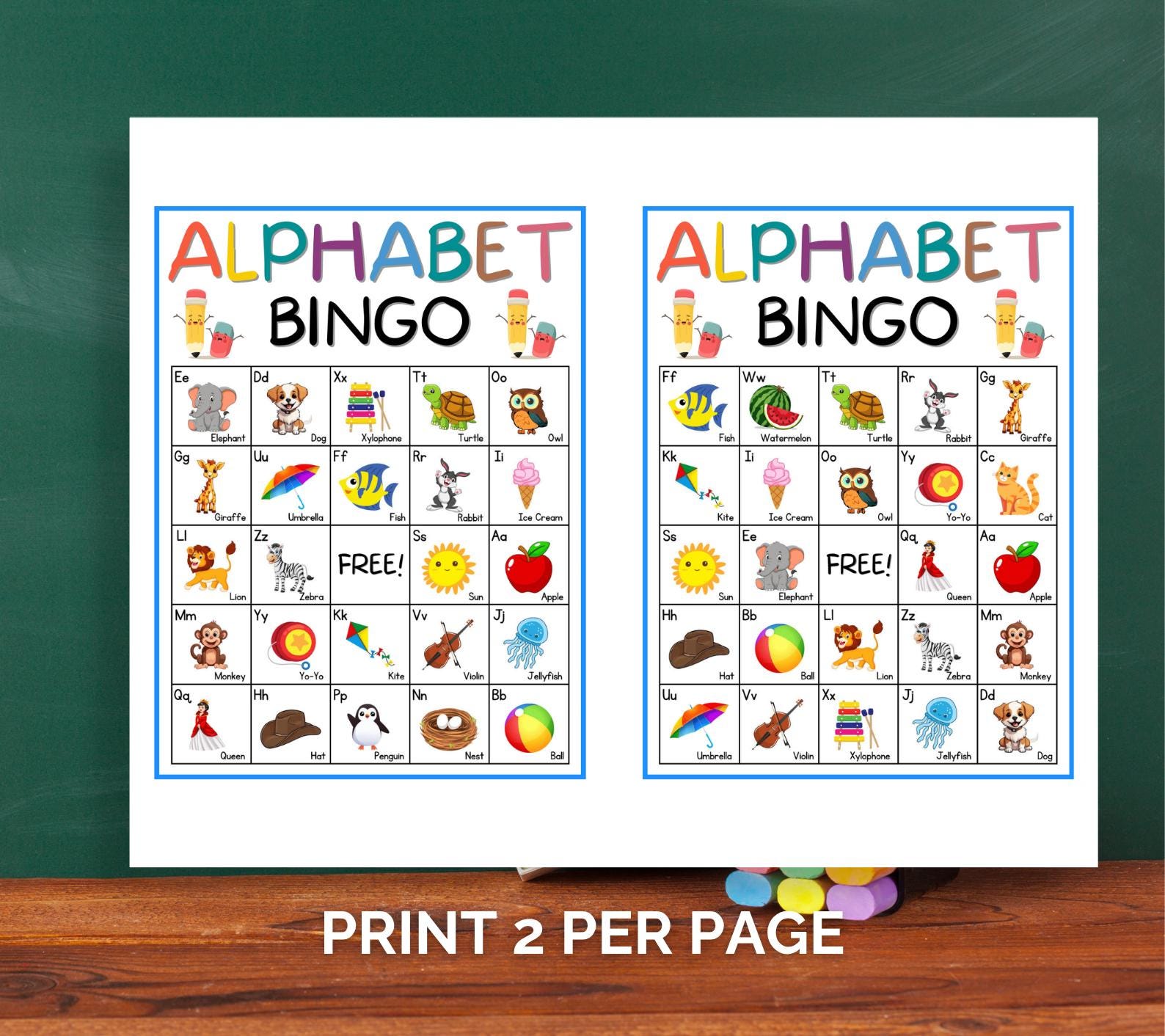 30 Alphabet Bingo Cards, Alphabet Bingo, ABC Practice, ABC Bingo, Learn ...