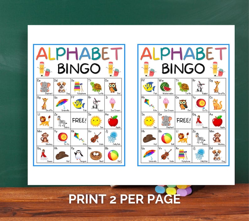 30 Alphabet Bingo Cards, Alphabet Bingo, ABC Practice, ABC Bingo, Learn ...