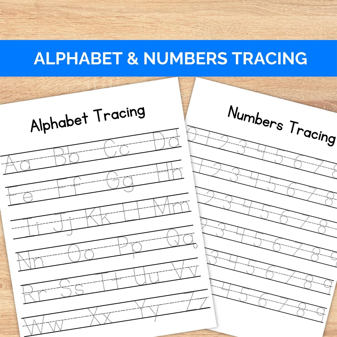 Alphabet & Numbers Tracing Worksheets, Handwriting Practice, ABC ...