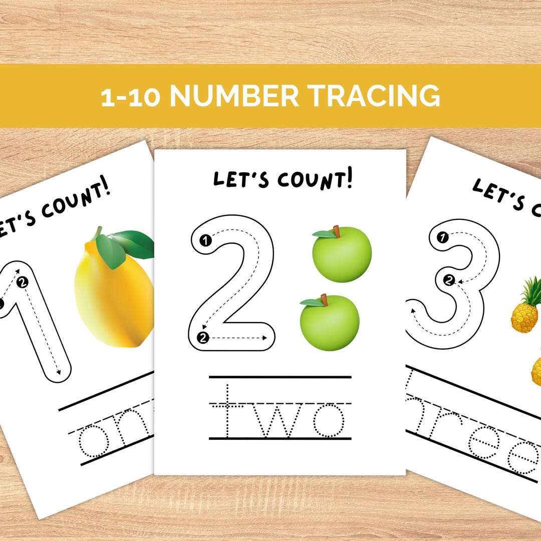 1-10 Number Tracing, Number Counting, Learning Numbers, Handwriting ...