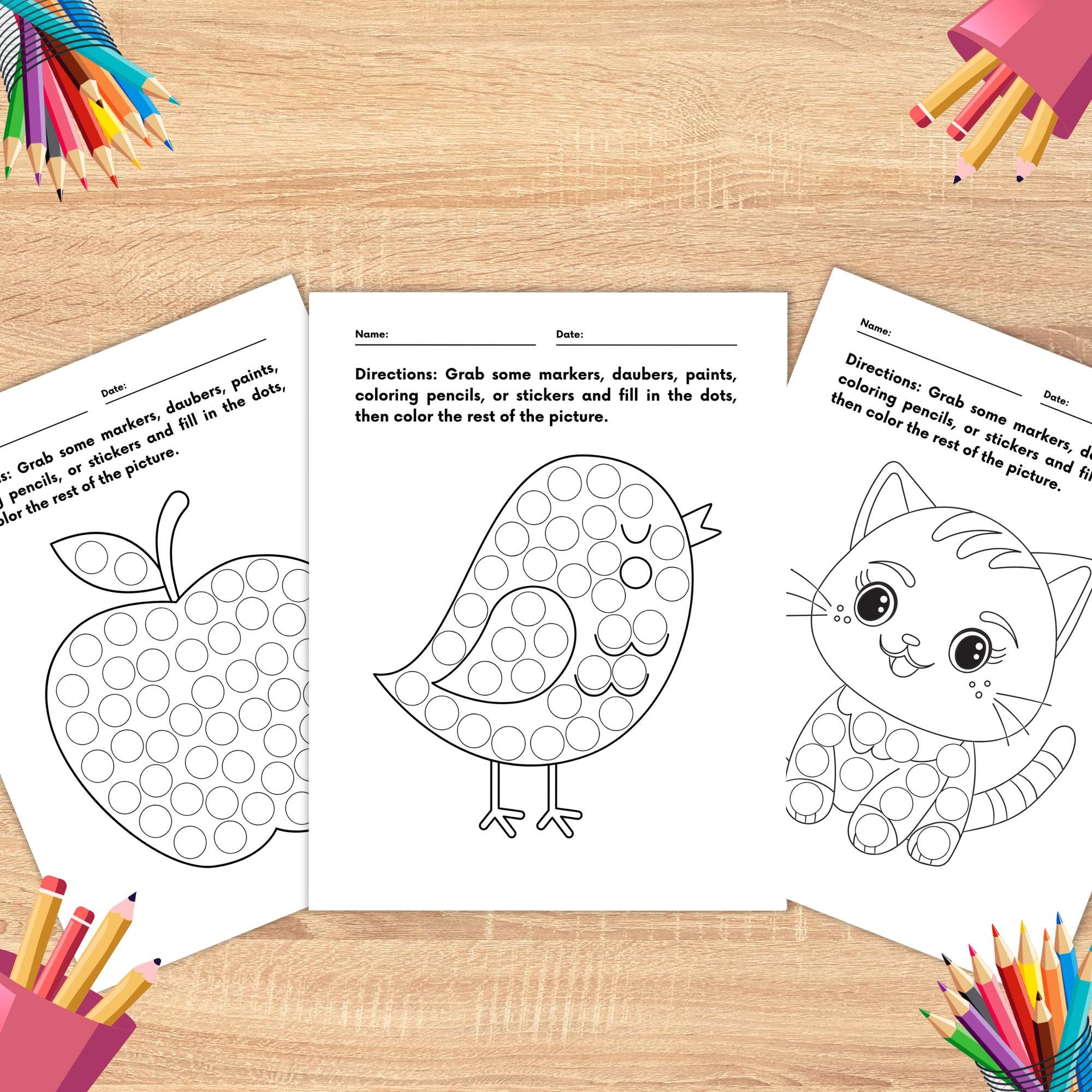 Alphabet Animal Dot Marker Pages, 52 Worksheets, Dot Marker, Toddler ...