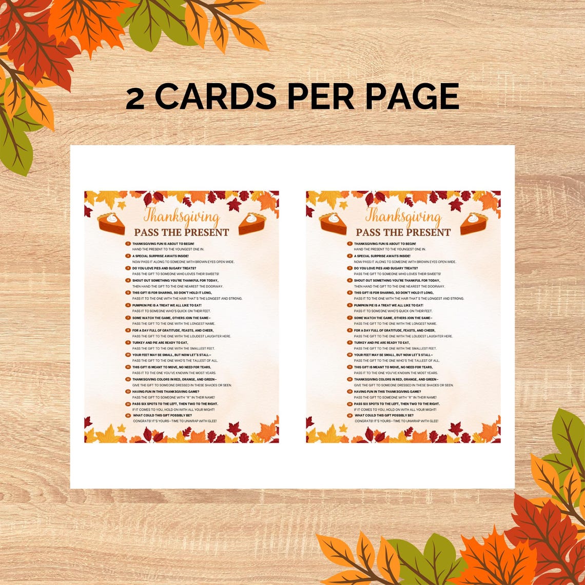 Thanksgiving Pass the Present, Thanksgiving Party Game, Thanksgiving ...