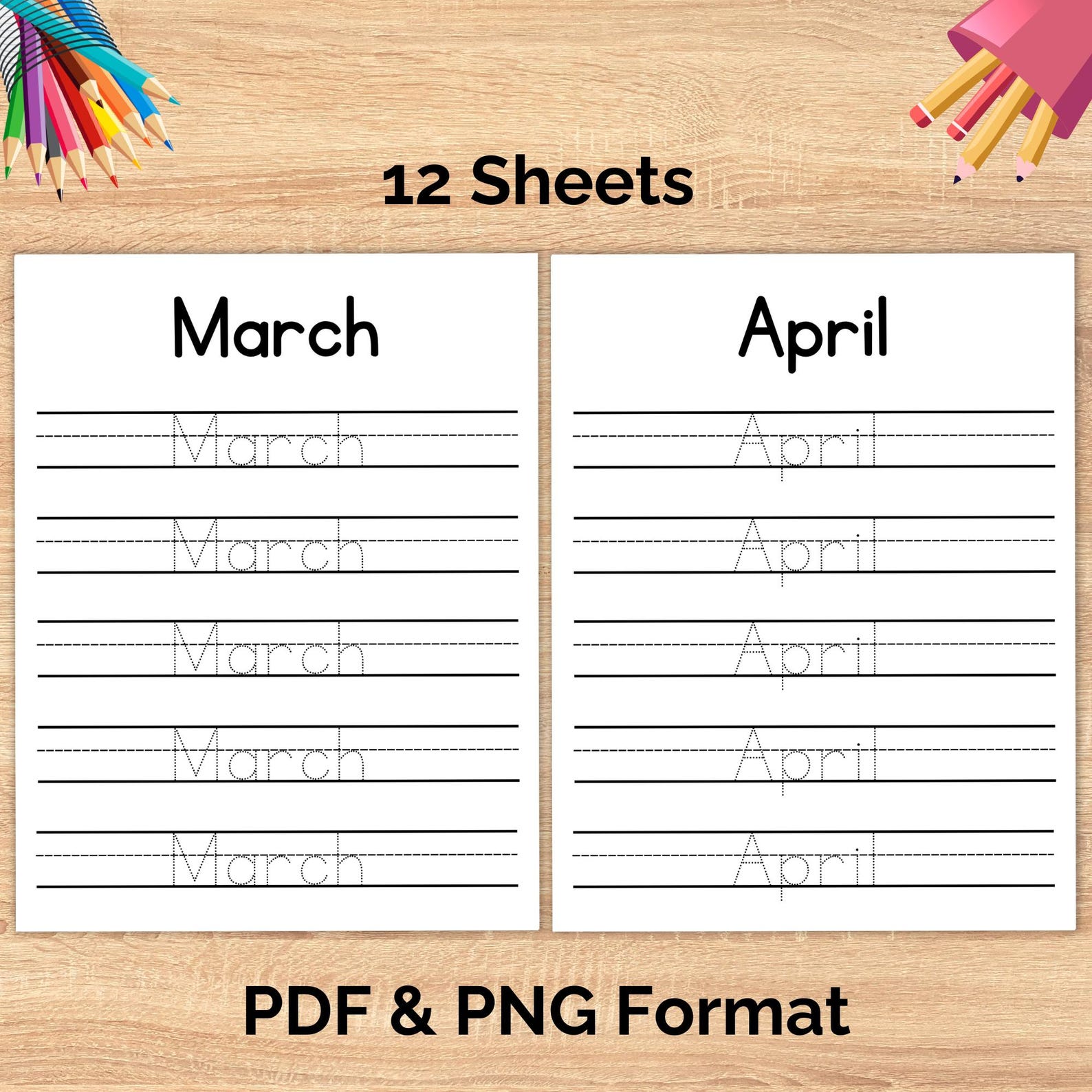 Months of the Year Tracing Sheets, Months of the Year Tracing ...
