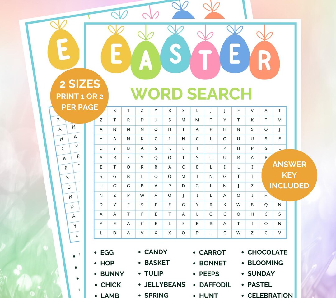 Easter Word Search Game, Printable Easter Game, Easter Game, Easter ...