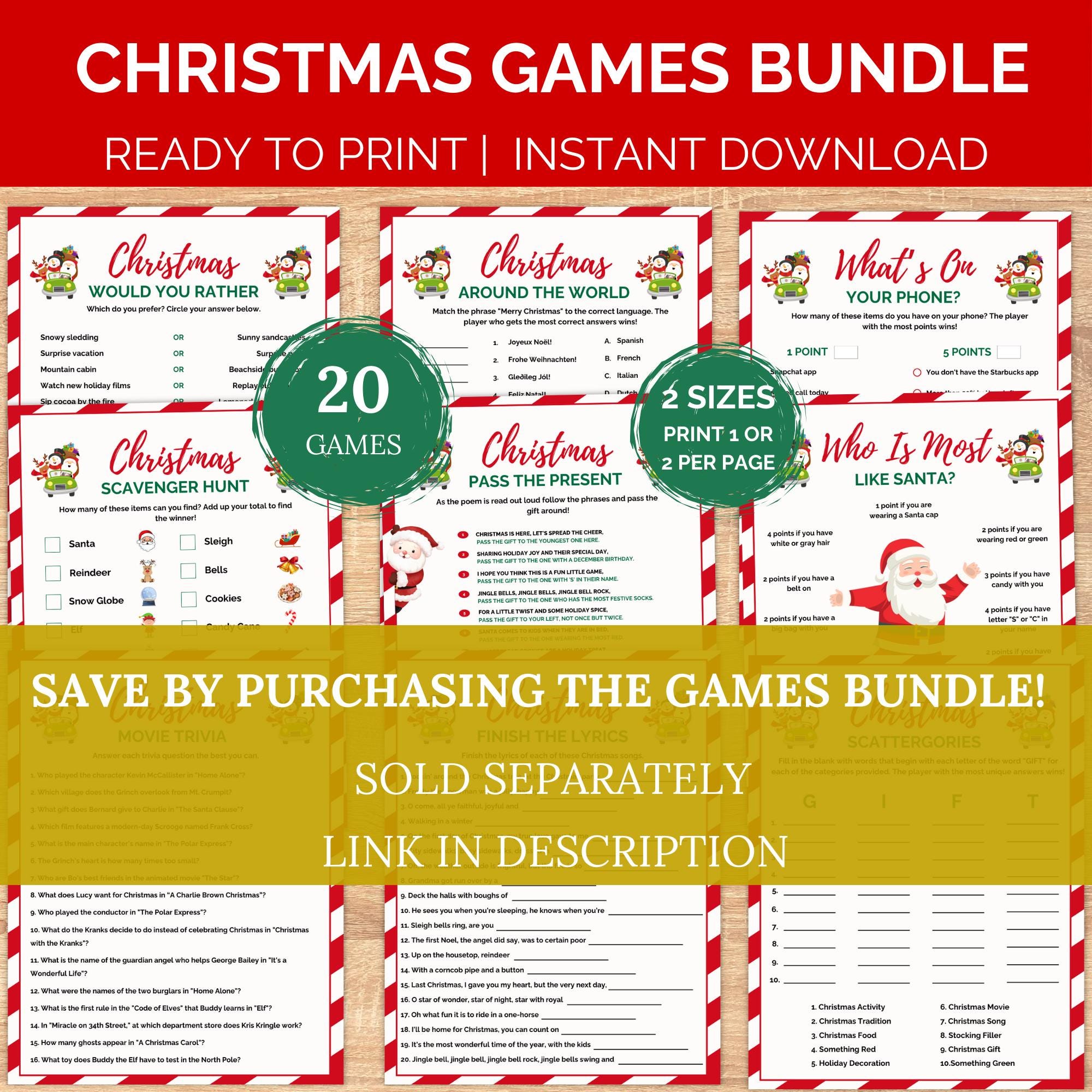 Christmas Think Fast Game, Fun Christmas Party Game, Holiday Think ...