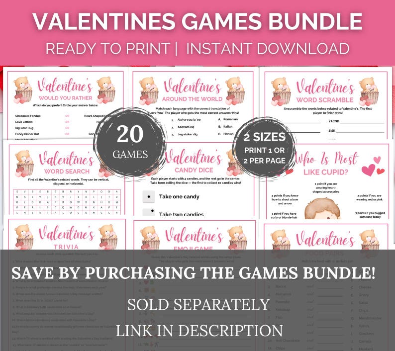 Valentine’s Day Candy Match, Candy Match Game, Valentine's Party Games ...