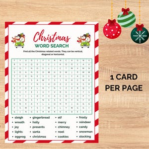 Christmas Word Search, Family Game, Printable Christmas Game, Christmas ...