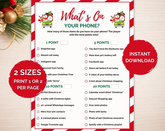 Christmas What's on Your Phone Game | Office Christmas Party Games ...