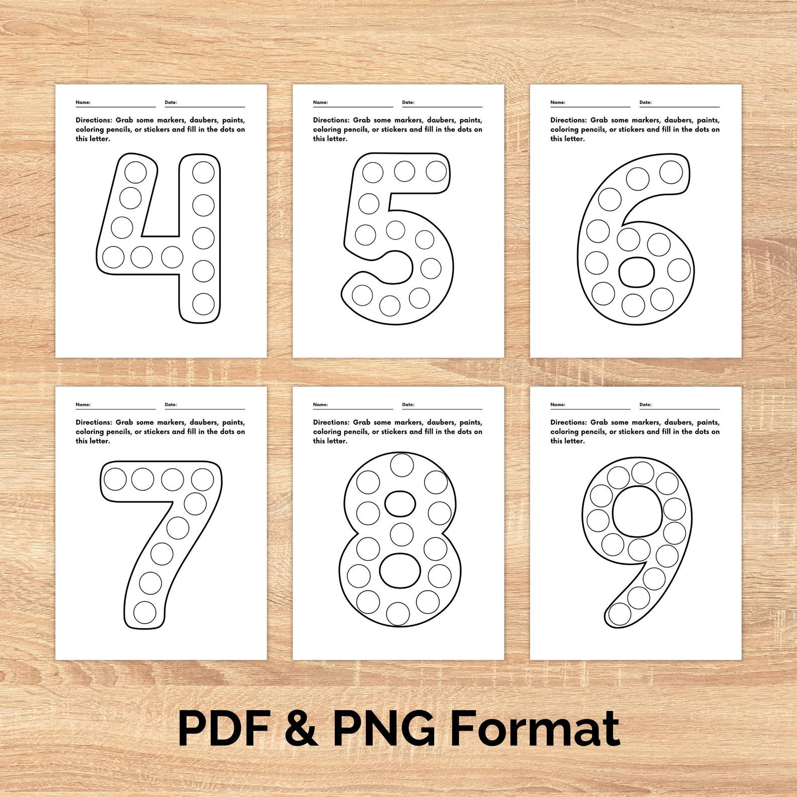 1-10 Number Dot Marker Pages, 10 Worksheets, Dot Marker, Toddler ...