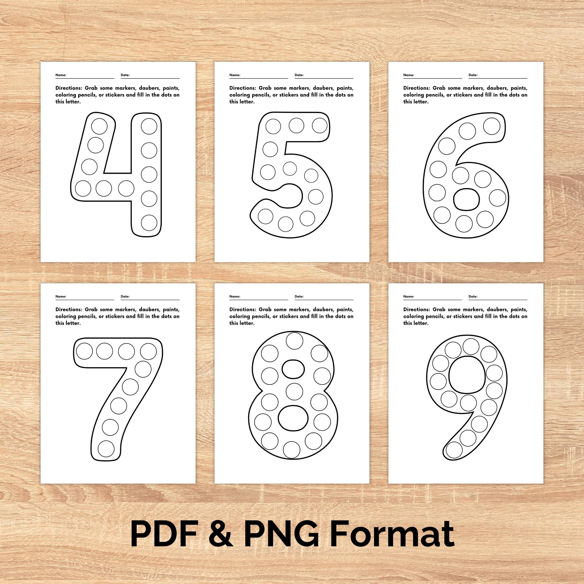 1-10 Number Dot Marker Pages, 10 Worksheets, Dot Marker, Toddler ...