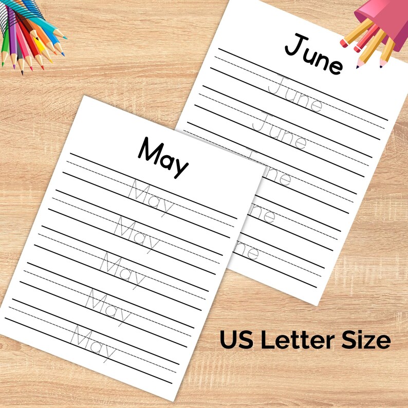 Months of the Year Tracing Sheets, Months of the Year Tracing ...