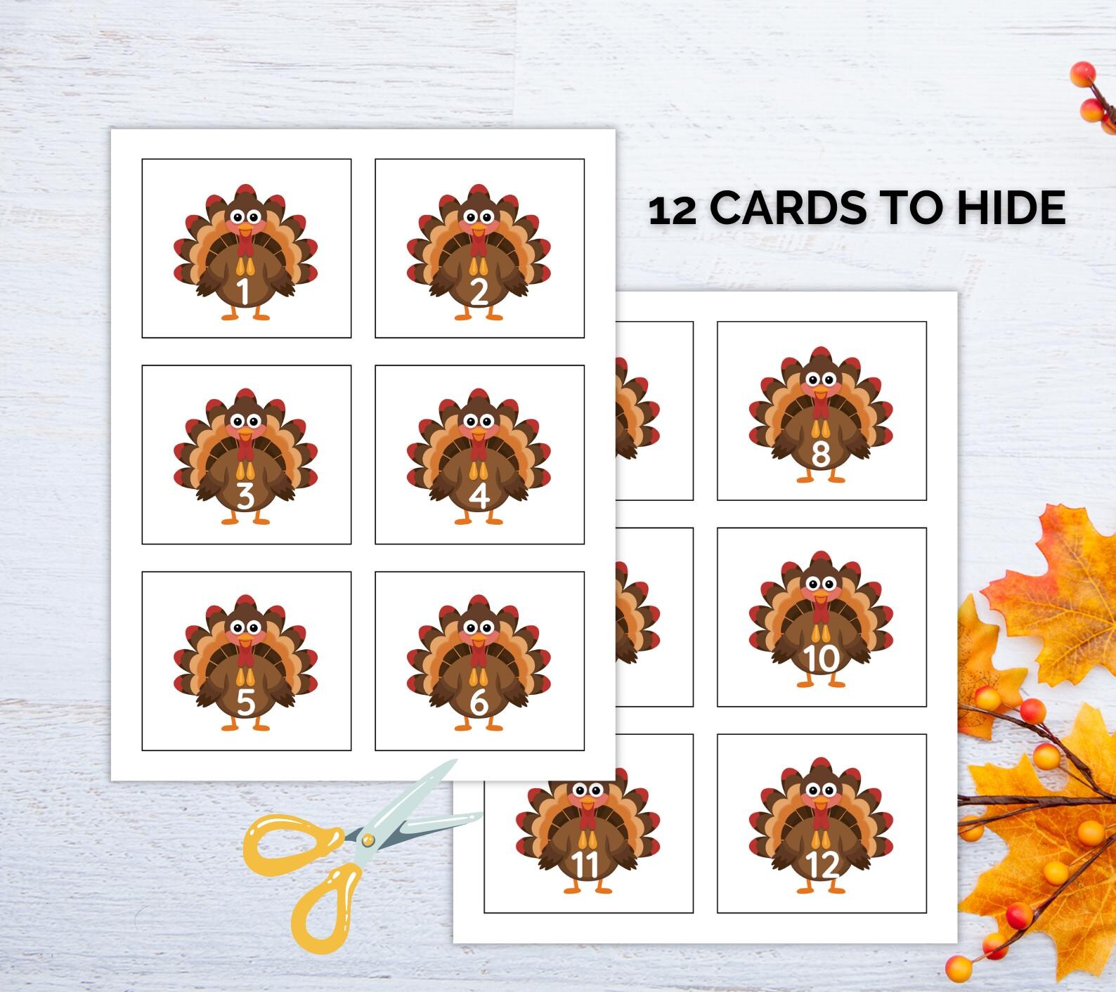 Thanksgiving Turkey Hunt Game, Thanksgiving Scavenger Hunt, Printable ...