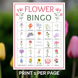 40 Flower Bingo Cards, Flower Bingo Game for Kids & Adults, Garden Club ...
