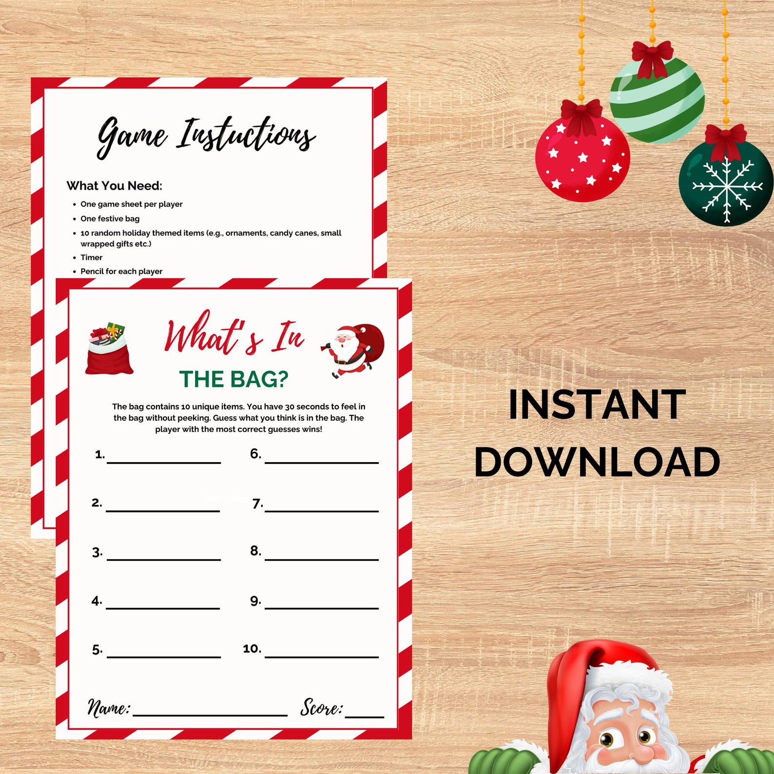 Christmas What's in the Bag Game, Christmas Party Game, Christmas Game ...