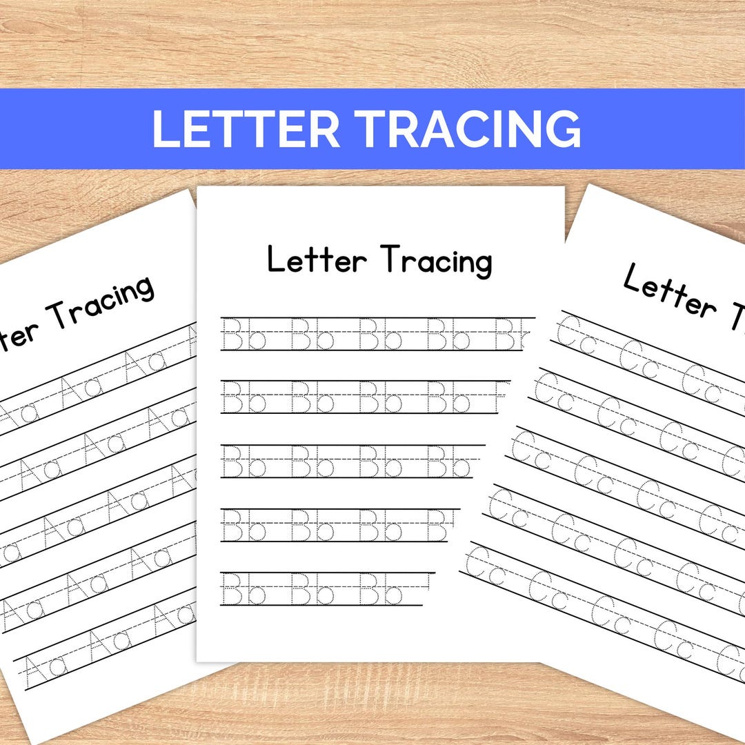 26 Printable Alphabet Tracing Worksheets, Letter Tracing, Tracing the ...