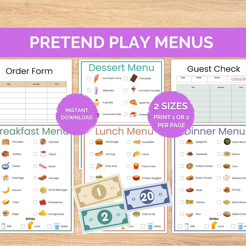 Kids Pretend Order Form - Etsy