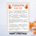 Thanksgiving Mad Libs Game, Funny Fall Party Printable Activity, Family ...