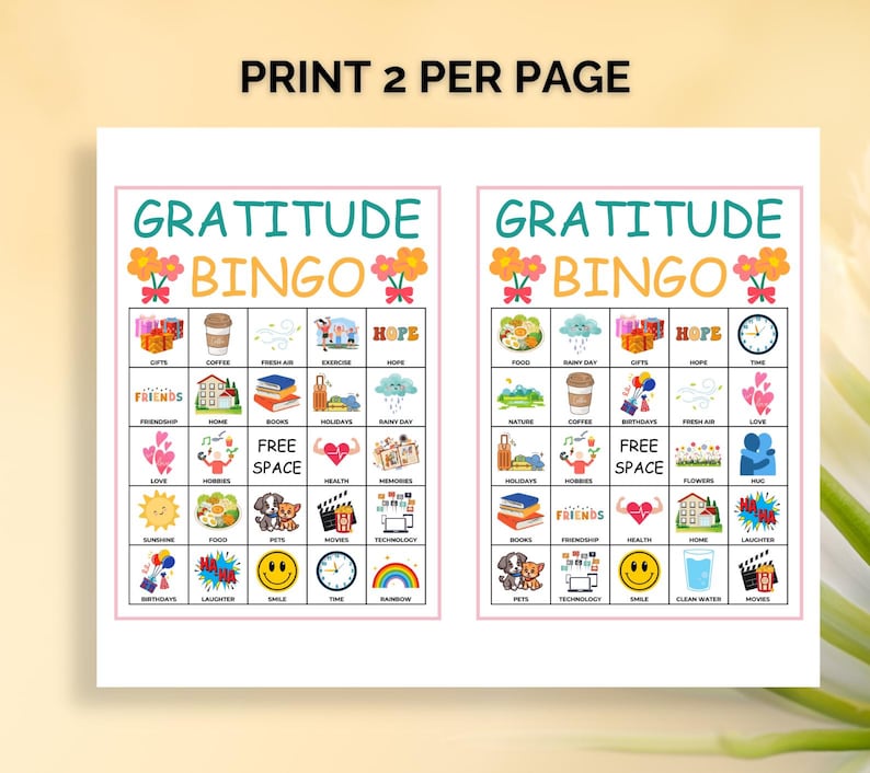 30 Gratitude Bingo Cards, Gratitude Bingo Printable Game, Gratitude ...