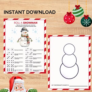 Roll a Snowman Game, Christmas Party Game, Family Christmas Activity ...