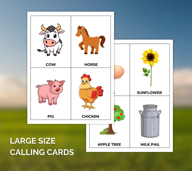 40 Farm Bingo Cards, Farm Bingo Printable Game, Farm Party Game ...
