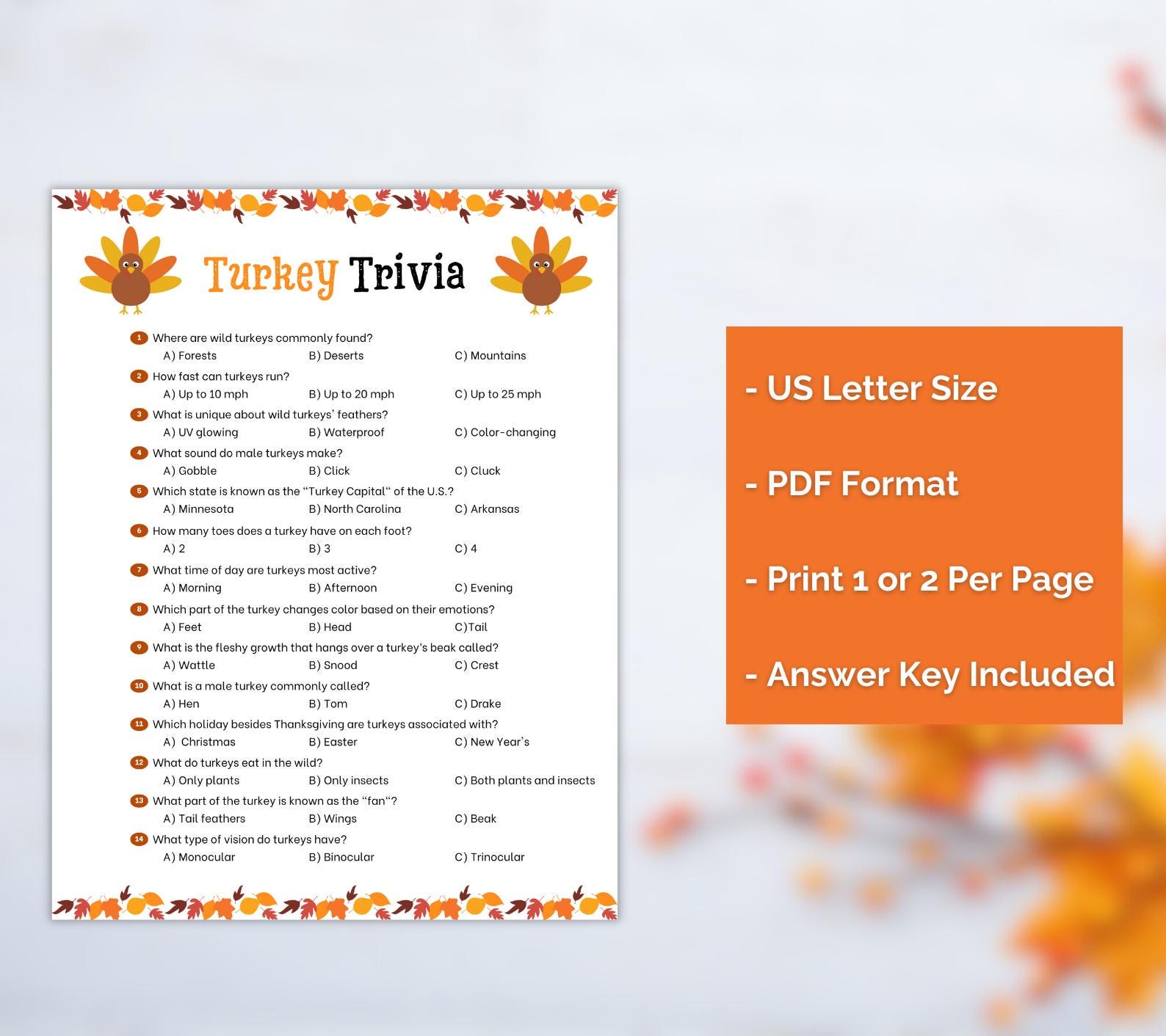 Thanksgiving Trivia, Pumpkin Trivia Game, Thanksgiving Trivia Quizzes ...