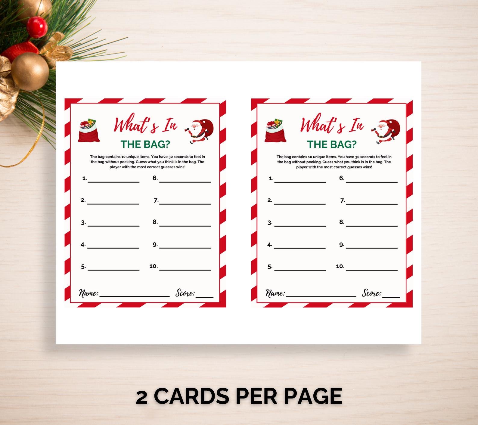 Christmas What's in the Bag Game, Christmas Party Game, Christmas Game ...