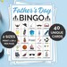 40 Printable Father's Day Bingo Cards, Father's Day Activity, Father's ...