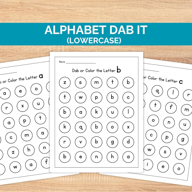 26 Alphabet Lowercase Dab It Worksheets, Dab It Letters, Alphabet ...