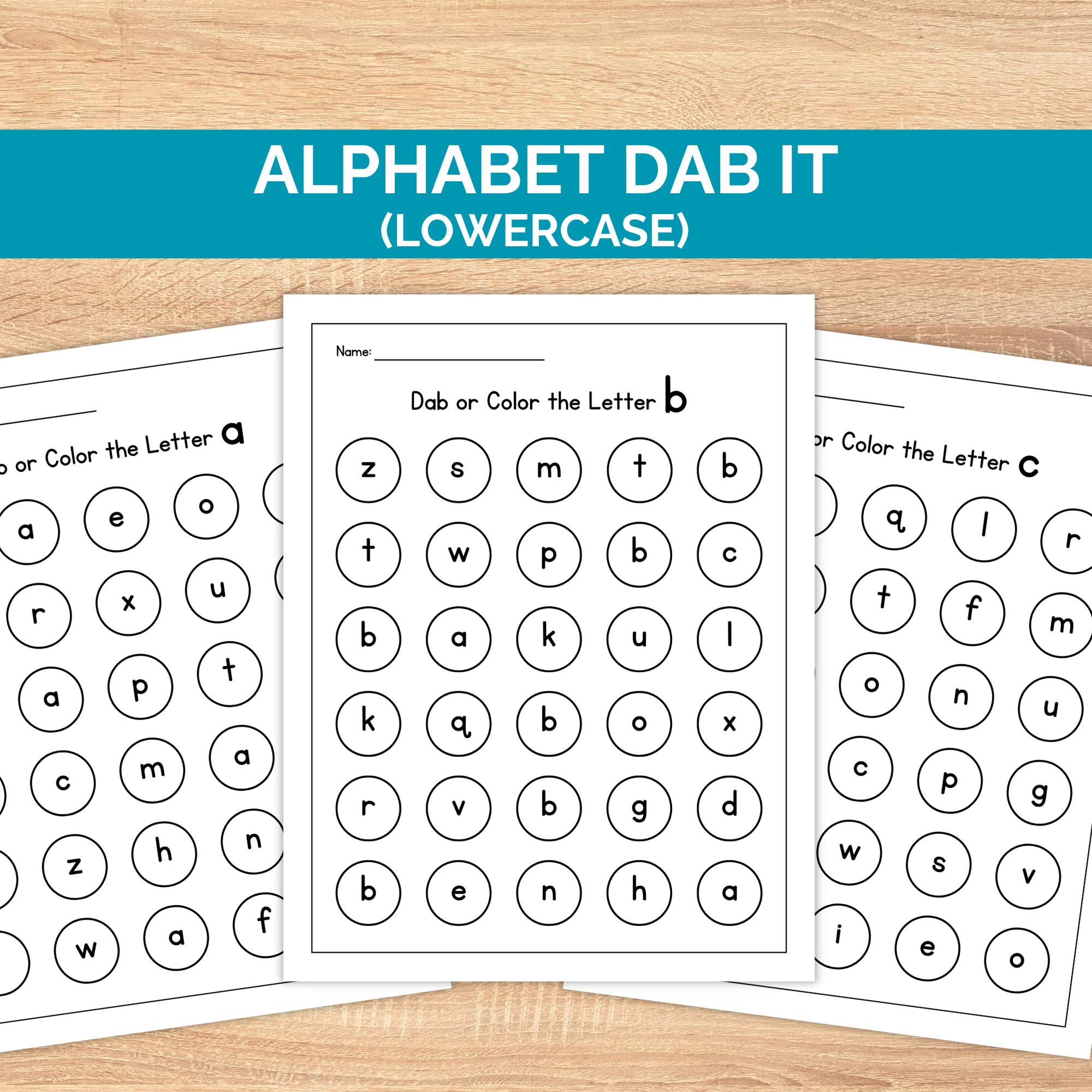 26 Alphabet Lowercase Dab It Worksheets, Dab It Letters, Alphabet ...