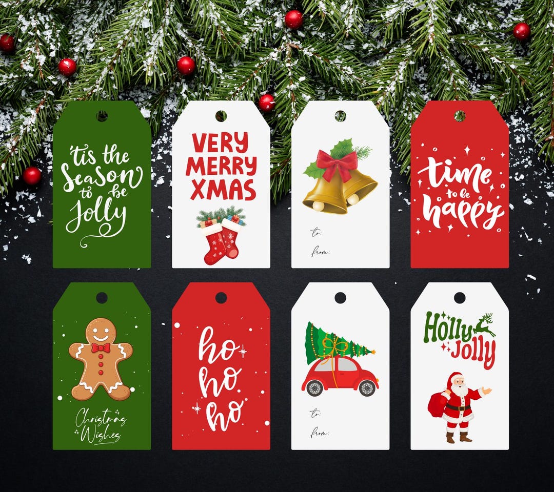 Christmas Gift Tags Printable, Holiday Gift Tag Set, Christmas Gift ...