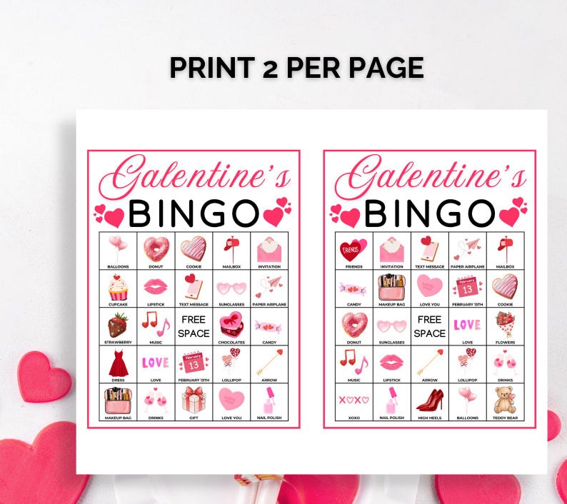 60 Galentine's Day Bingo Cards Printable, Galentine's Day Bingo Cards ...